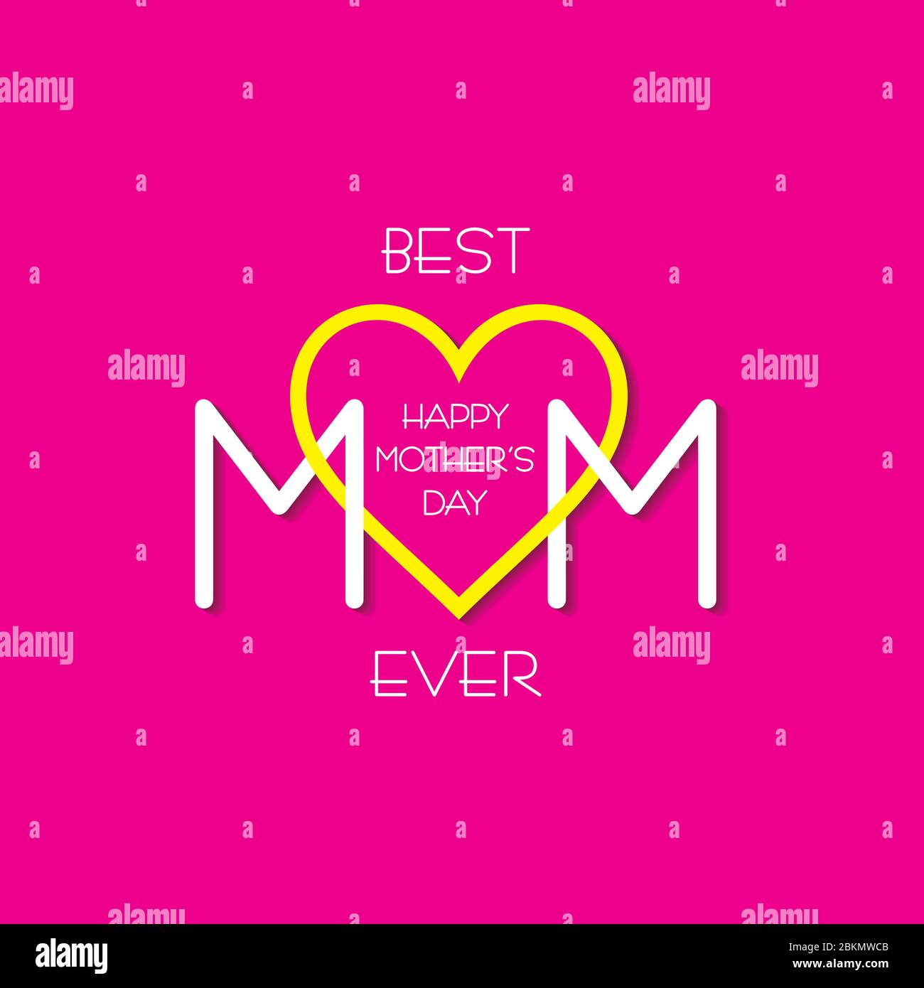 Illustration Of Happy Mother`s Day Greeting Banner Or Poster Best Mom